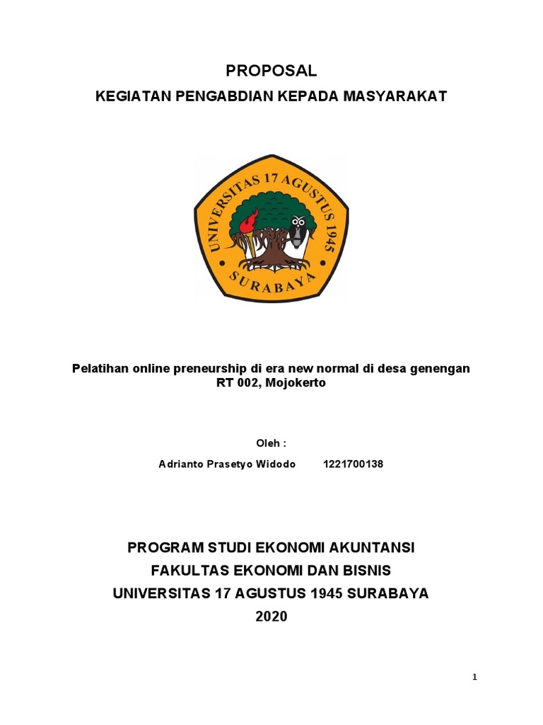 Adrianto Prasetyo Widodo - Proposal Pelatihan Online Prenuership Di Era ...
