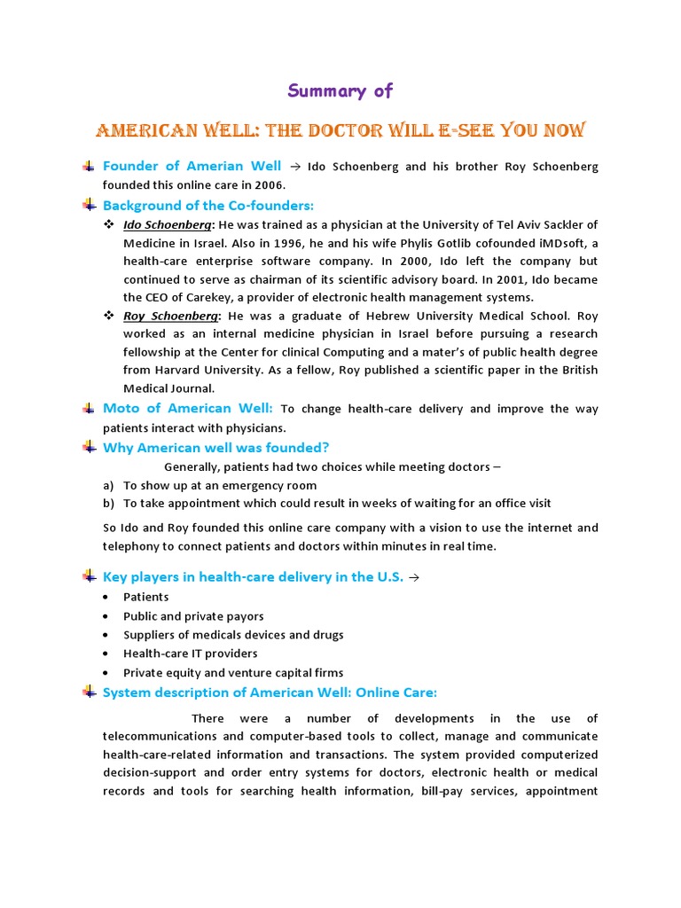An Overview of American Well: A Pioneering Online Healthcare Platform ...