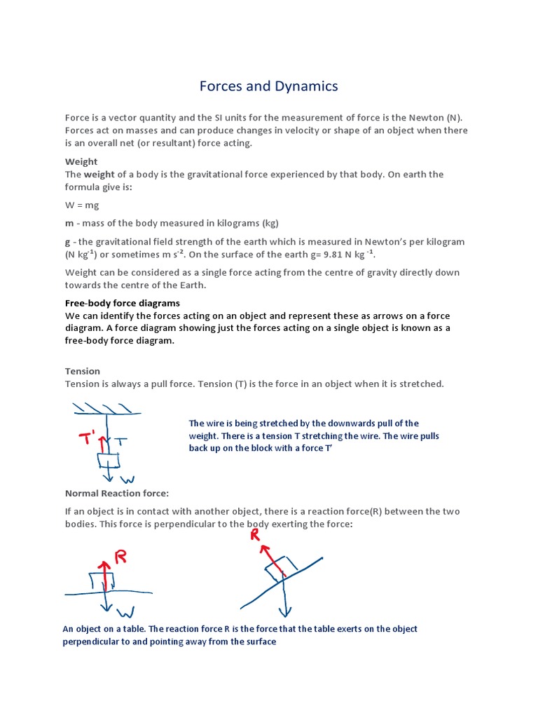 2.2.1 Forces and Dynamics Notes 3 | PDF | Force | Friction