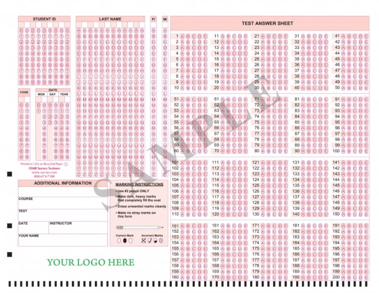 200 Item Answer Sheet | PDF