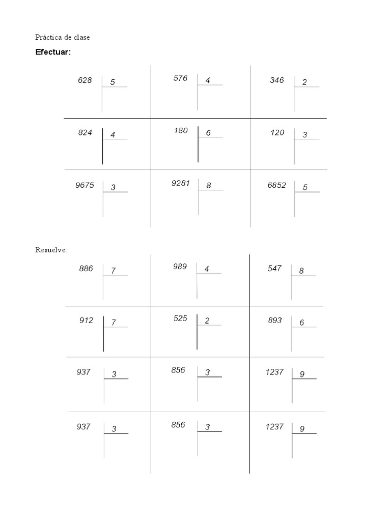 Que Es La Division para Cuarto de Primaria | PDF | División ...