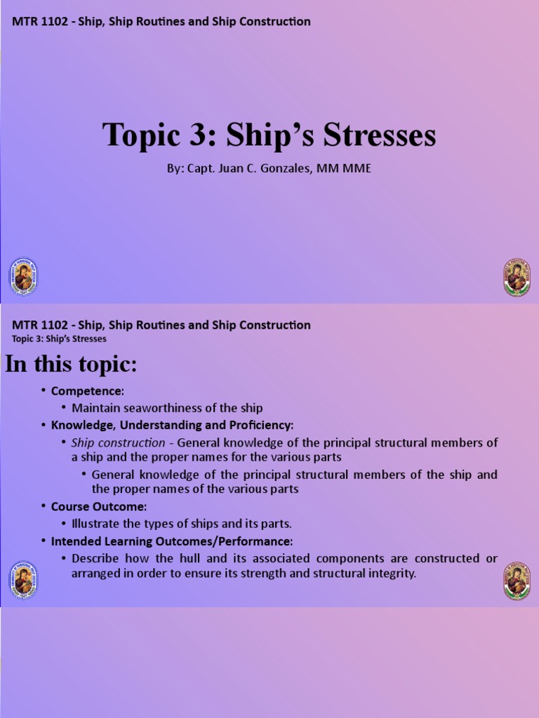 Topic 3: Ship's Stresses: MTR 1102 - Ship, Ship Routines and Ship ...