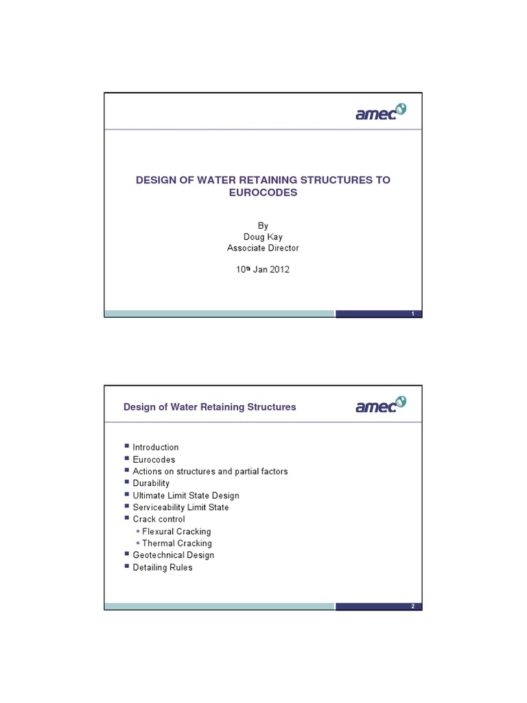 Design of Water Retaining Structures | PDF | Fracture | Concrete
