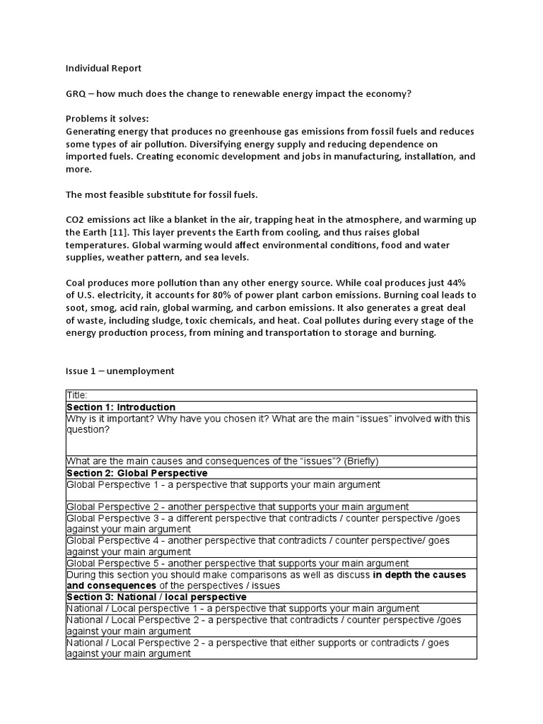GP Individual Report | PDF | Coal | Climate Change