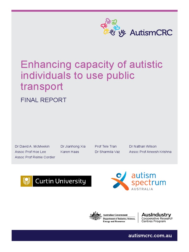 3 041RS - Enhancing Capacity of Individuals With Autism To Use Public Transport - Final Report ...