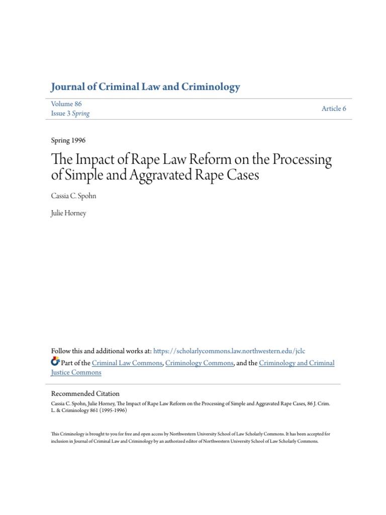 The Impact of Rape Law Reform On The Processing of Simple and Agg | PDF ...