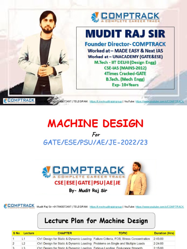 MD Notes Ch1 Design For Static Loading by Mudit Raj Sir | PDF ...