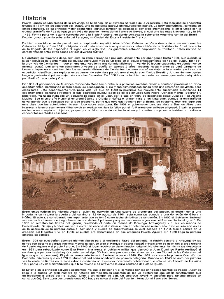 Historia DE IGUAZU | PDF | Viajes y turismo | Historia
