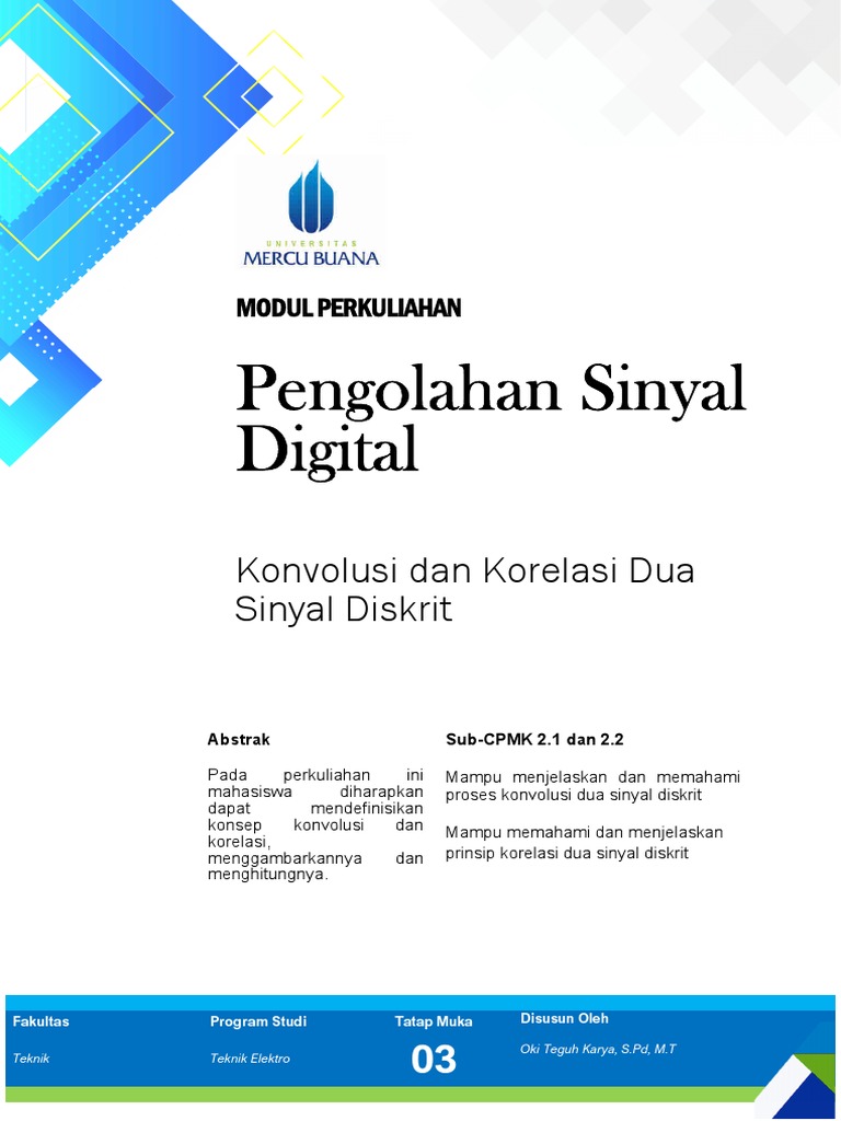 Modul Pertemuan 3-Pengolahan Sinyal Digital | PDF