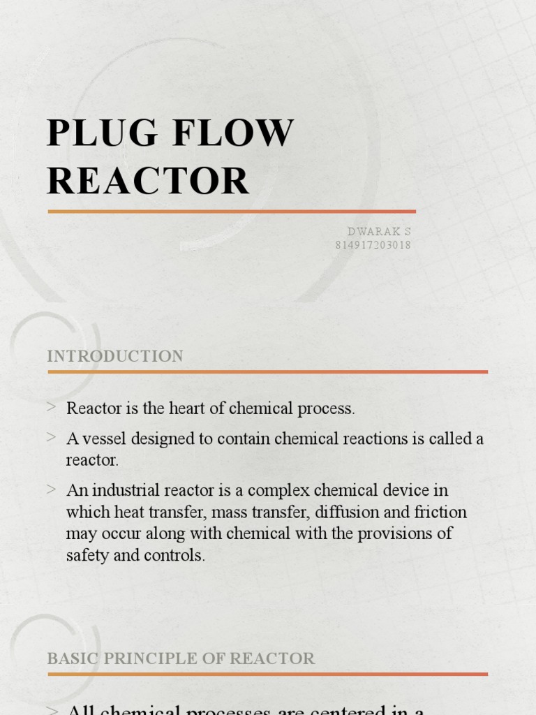 Applications of Plug Flow Reactors | PDF