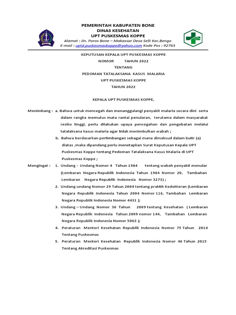 Pedoman Malaria 2022 | PDF