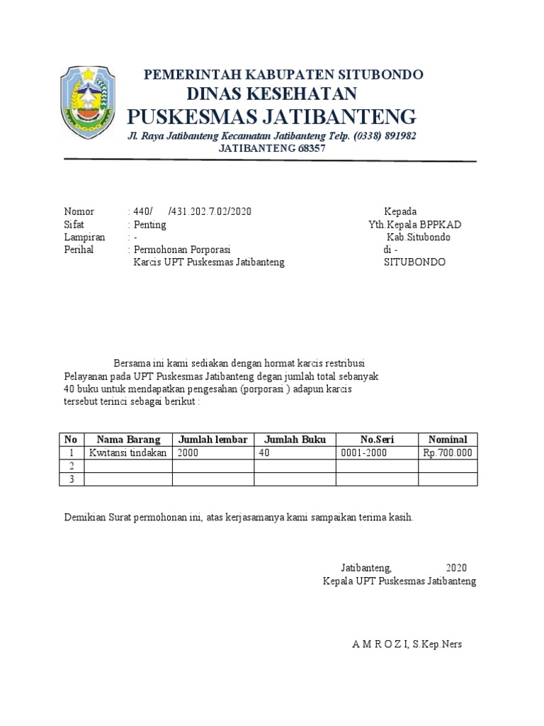 Blangko Porporasi Karcis | PDF