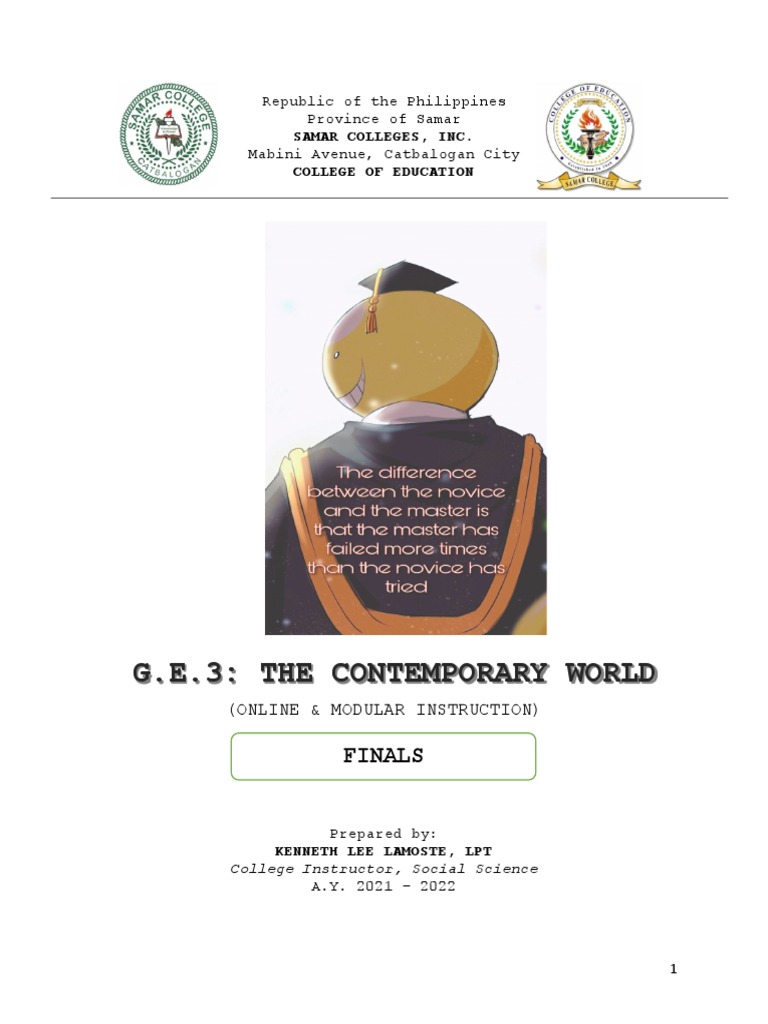 Ge3 - Modules For Finals | PDF | Globalization | Sustainability