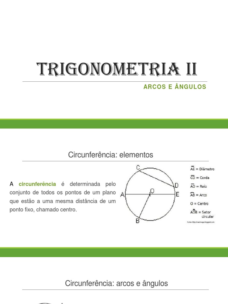 Trig II (Arcos e Ângulos) | PDF | Curva | Ângulo