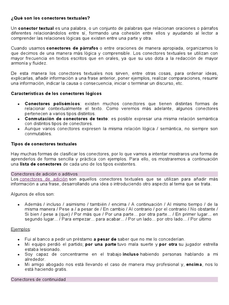Conectores Textuales: Definición y Ejemplos | PDF | Sistema solar ...