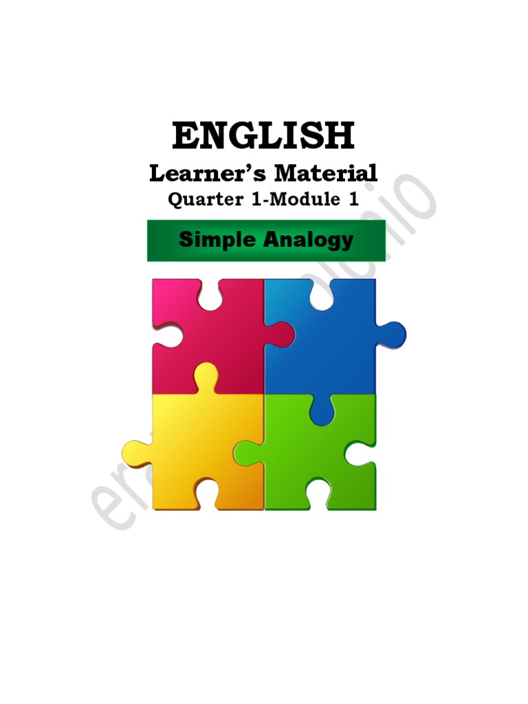 MELC 1 E-Module PDF | PDF | Analogy | Learning