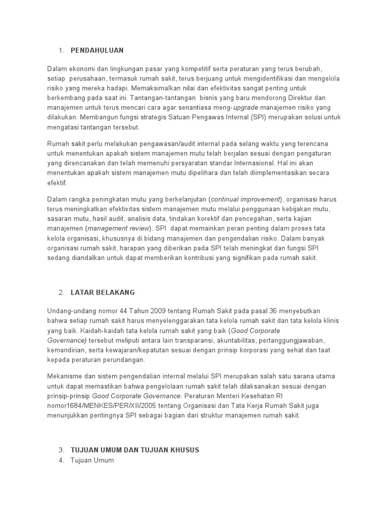 Contoh Program Kerja Spi | PDF