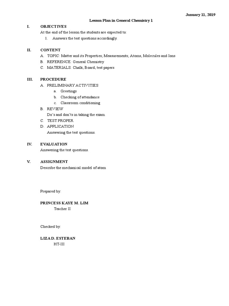First Quarter Exam Chem 2nd Day | PDF
