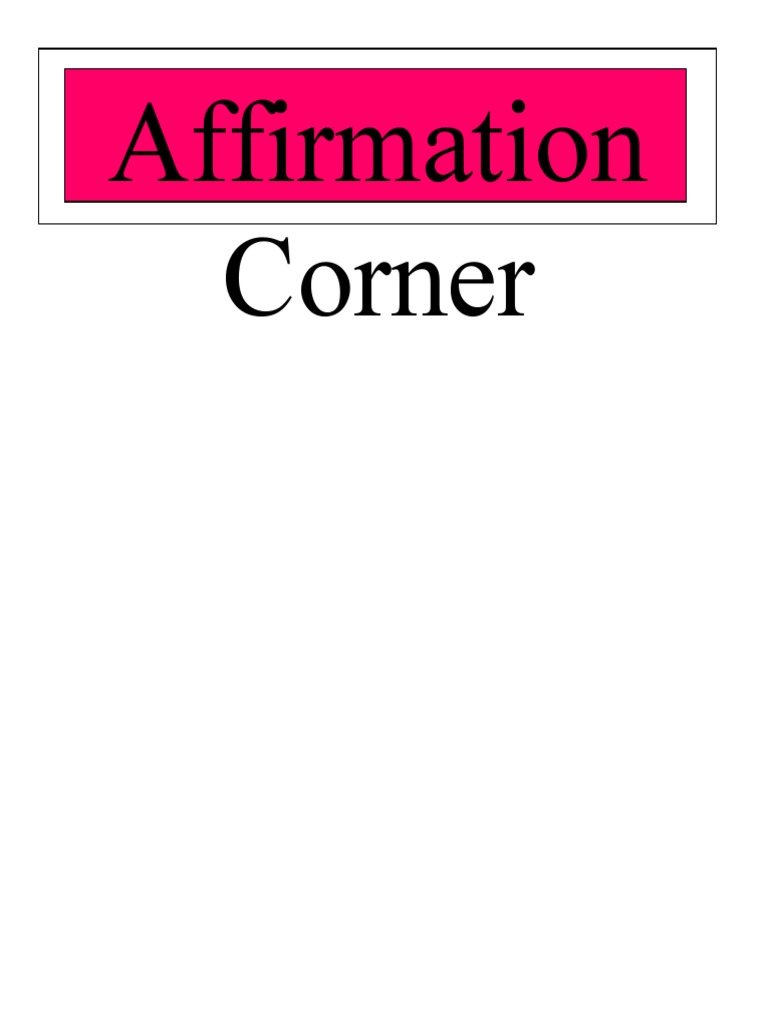 Affirmation Corner | PDF
