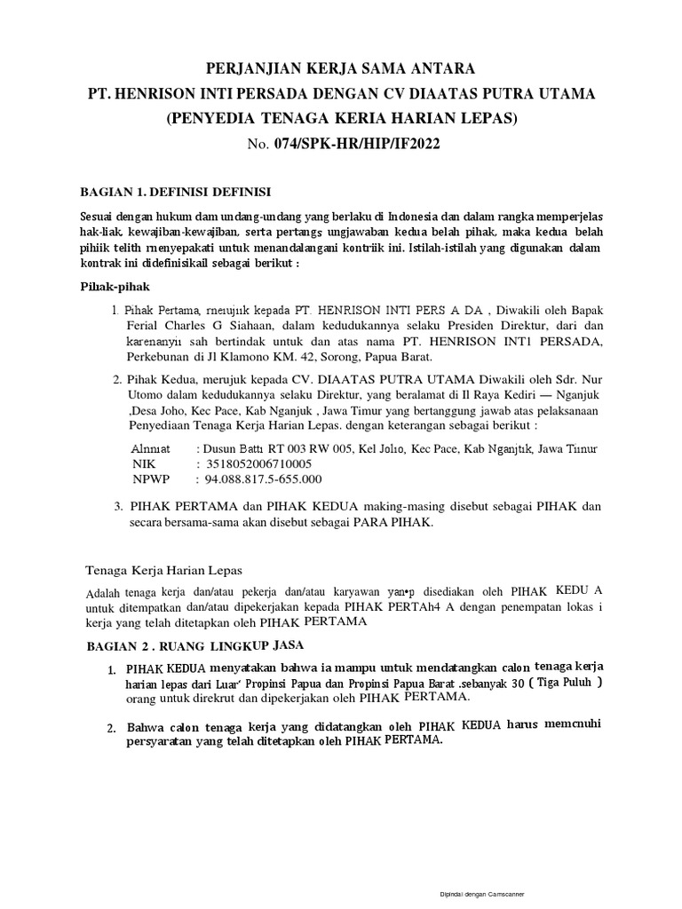 SPK Henrison | PDF | Pengelolaan Keuangan & Uang