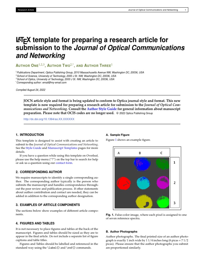 Latex Template For Preparing A Research Article For Submission To The ...