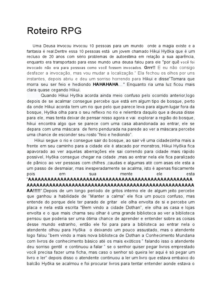 Roteiro RPG | PDF | Humano | Europa