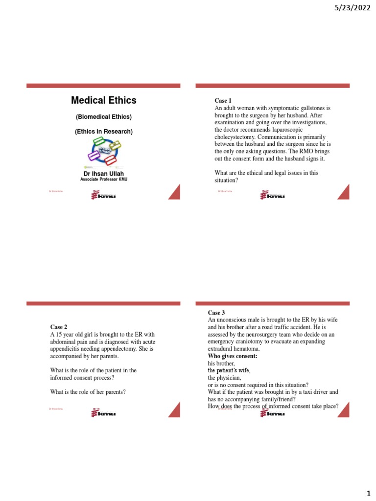 Medical Ethics: Case 1 | Download Free PDF | Autonomy | Medical Ethics