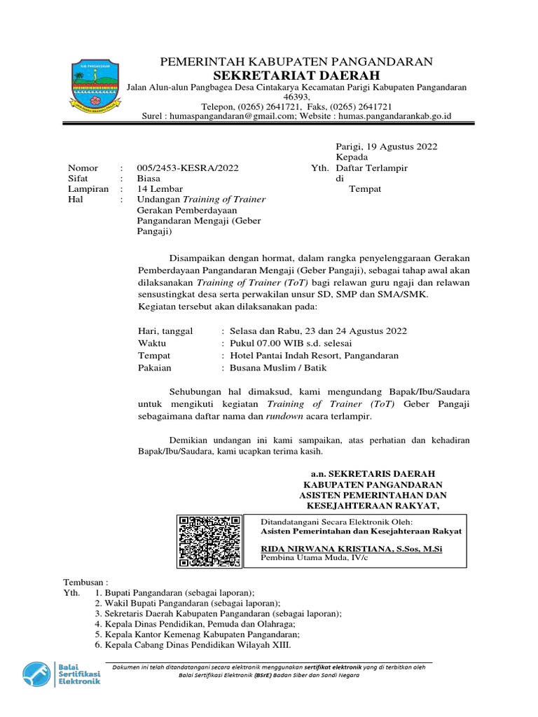 Undangan Training Geber Pangaji | PDF