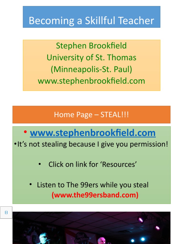 Becoming A Skillful Teacher: Stephen Brookfield University of St ...