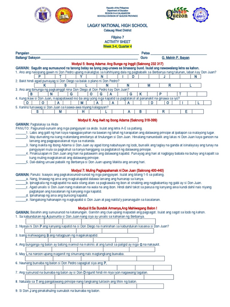 Filipino 7 Week 3 4 q4 | PDF