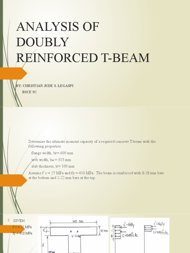 Analysis of Doubly Reinforced T-Beam | PDF | Architectural Elements | Real Estate