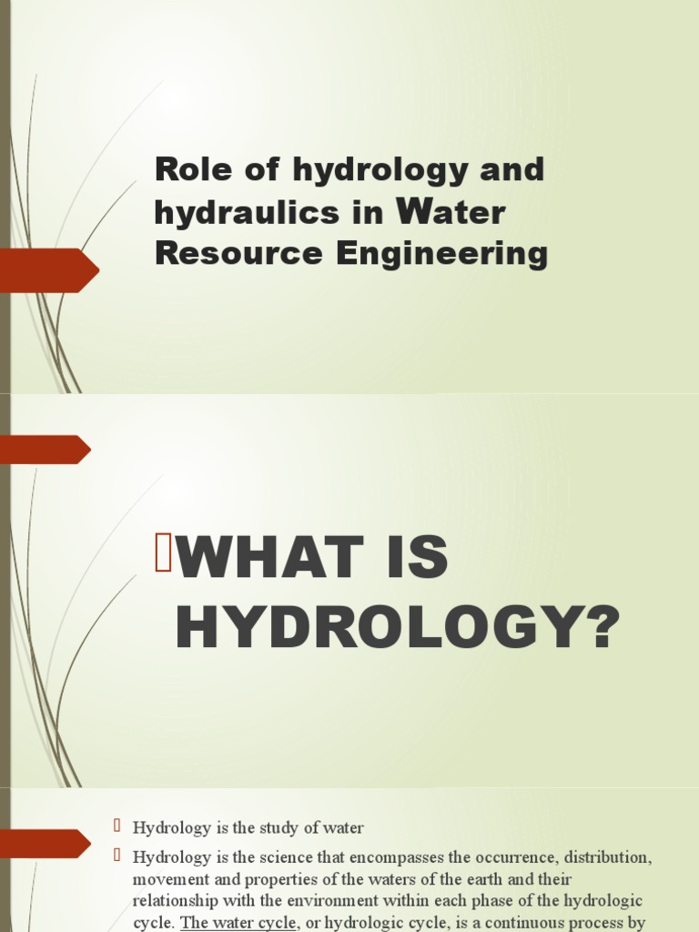 Role of Hydrology and Hydraulics in Water Resource | PDF | Hydrology ...