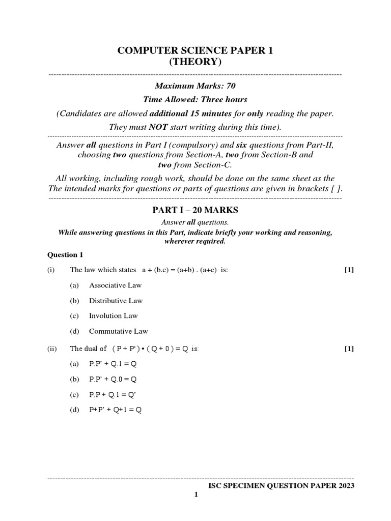 868 Computer Science Paper 1 | PDF | Programming | Constructor (Object Oriented Programming)