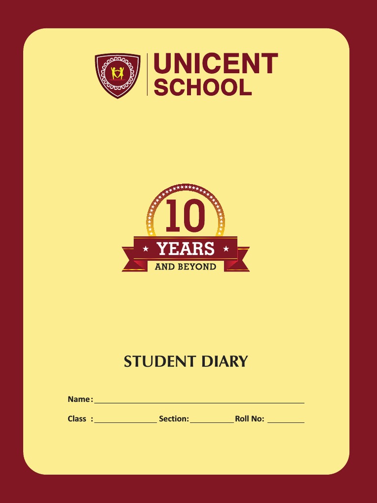 Unicent School Student Diary Overview | PDF | Academic Dishonesty | Schools