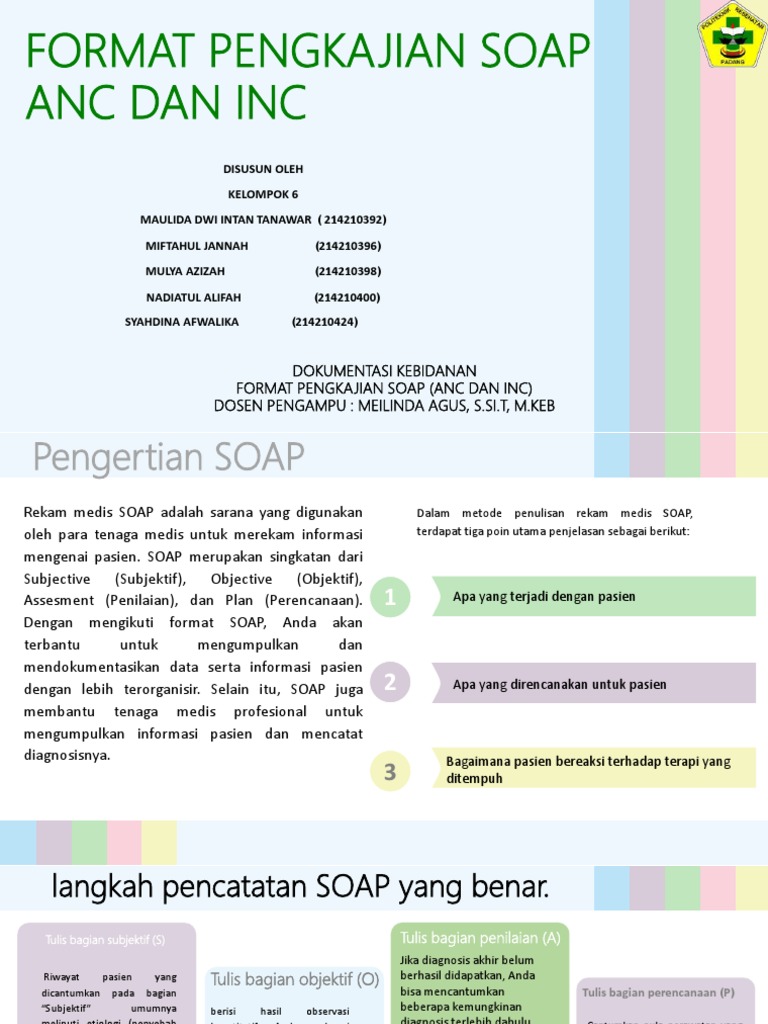 Format Pengkajian Soap Anc Inc Kel.6 2B | PDF | Pengembangan Diri | Kesehatan Holistik