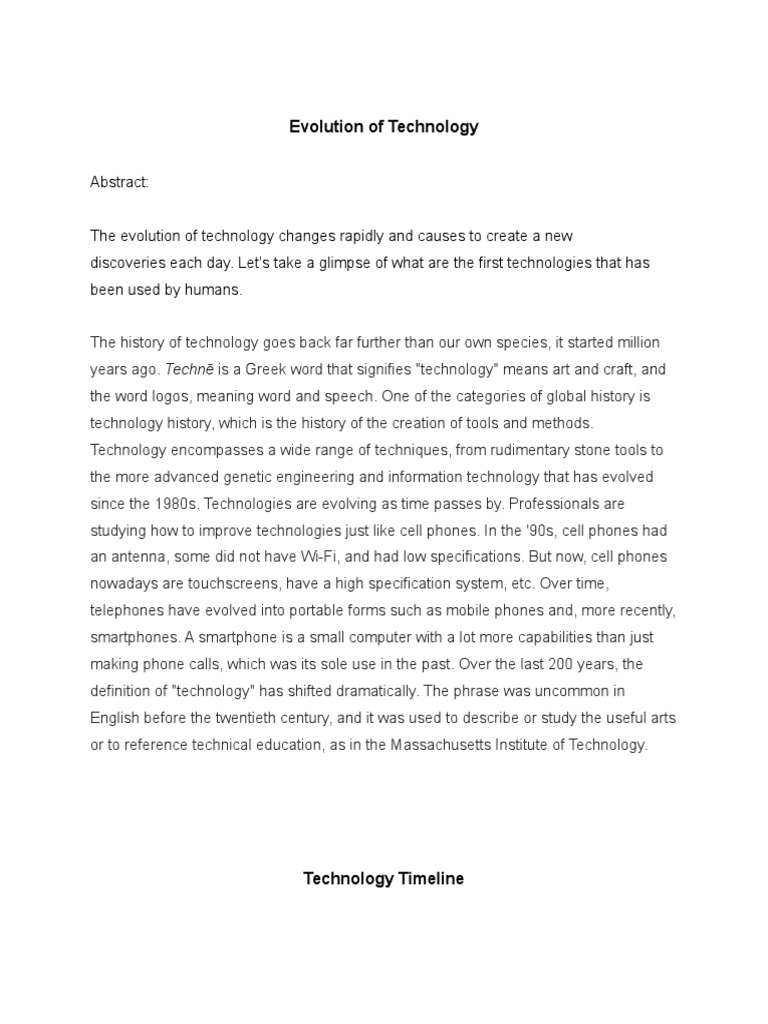 The Evolution of Technology: A Historical Timeline from Early Tools to ...