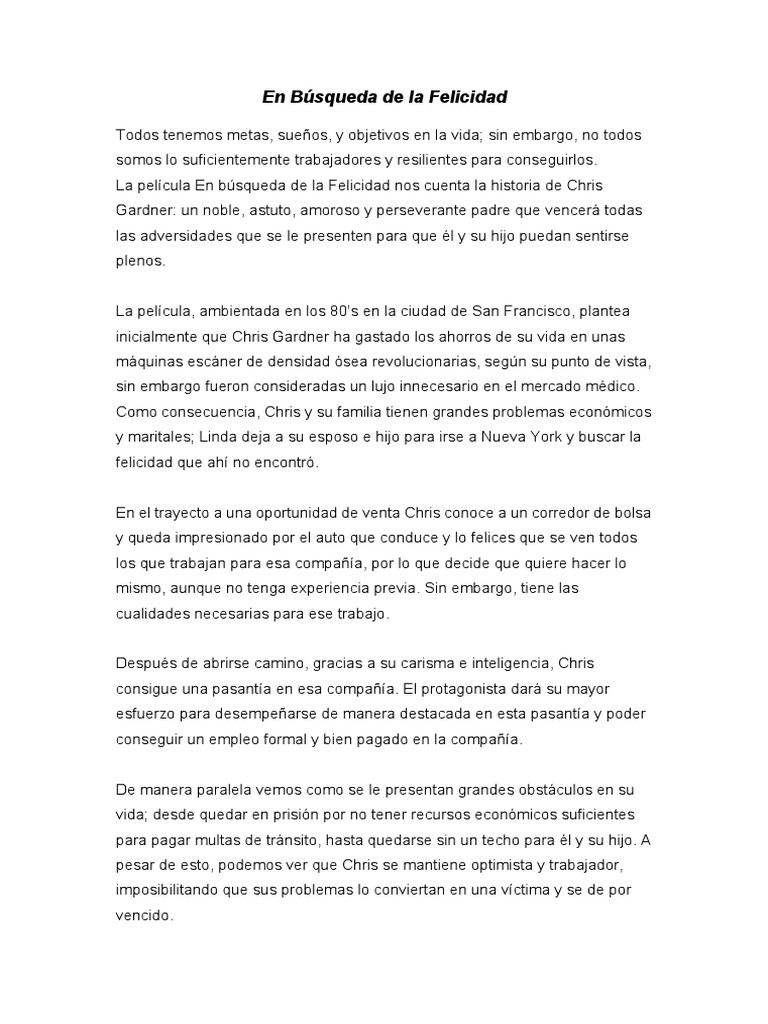 En Búsqueda de La Felicidad | PDF | Felicidad