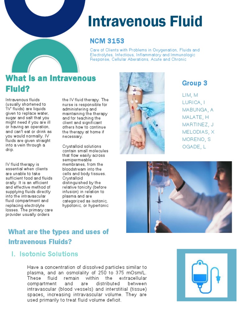 What Is An Intravenous Fluid? | PDF | Intravenous Therapy | Saline ...