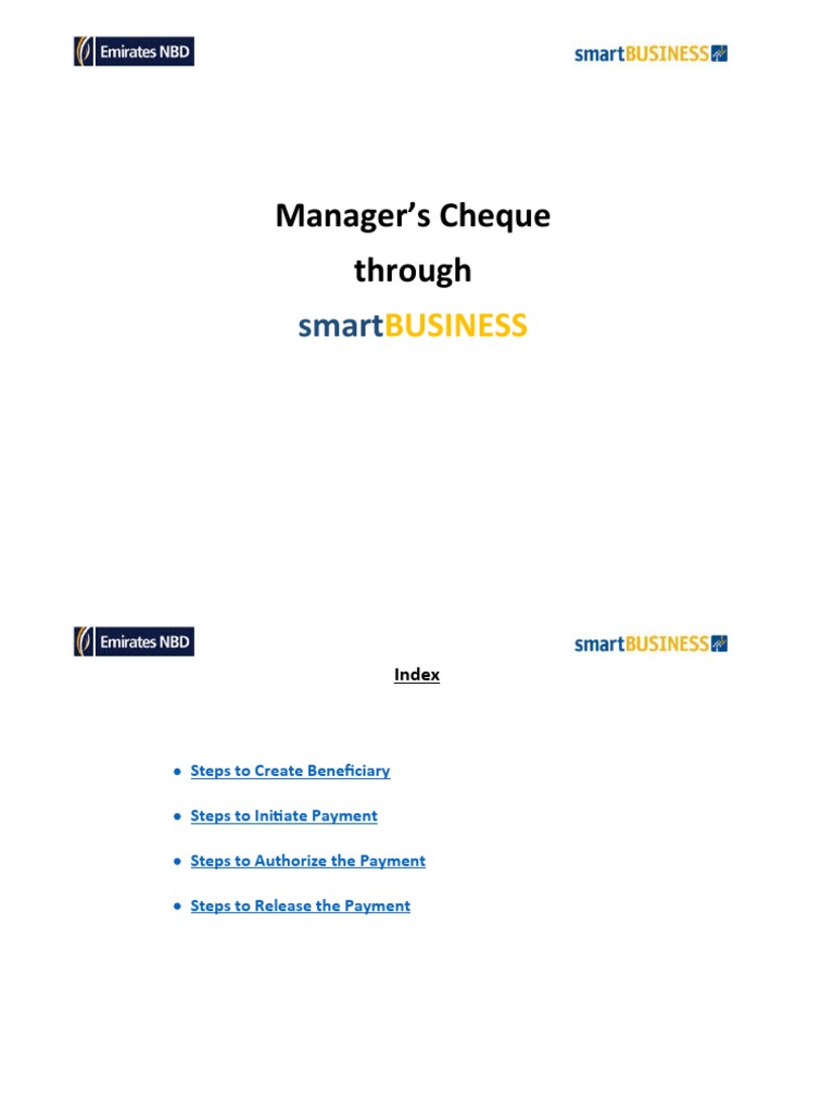 Manager's Cheque Process Guide | PDF | Finance & Money Management ...