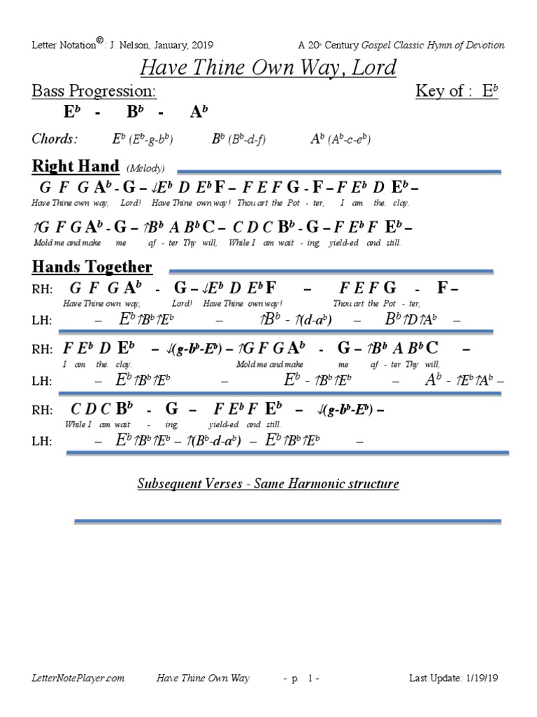 Have Thine Own Way, Lord - LTR - Not | PDF