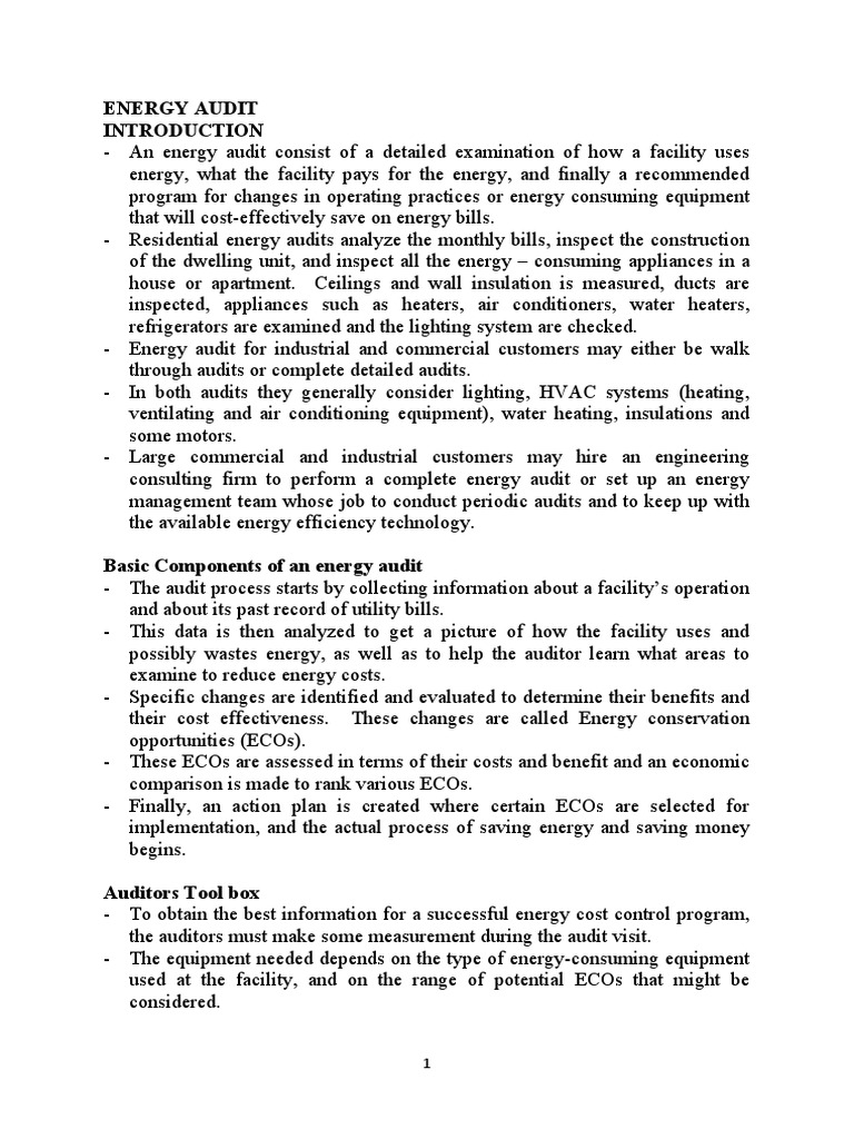 Energy Audit | PDF | Audit | Water Heating