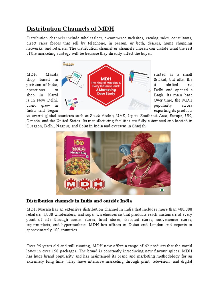 MDH distribution channels | PDF | Retail | Brand