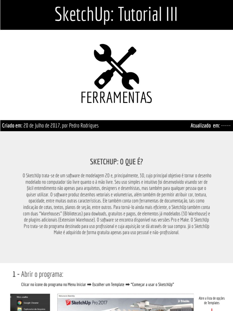 Tutorial III - Ferramentas | PDF | SketchUp | Programas