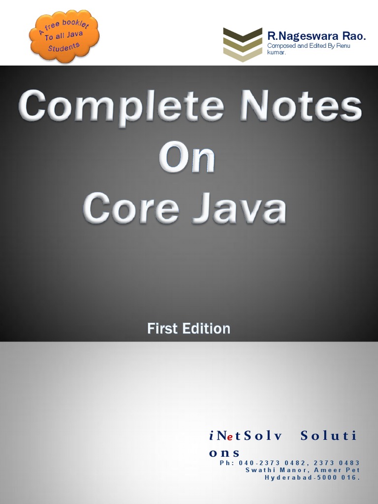Core Java Byrnageswara Rao | PDF | Java (Programming Language) | Java Virtual Machine