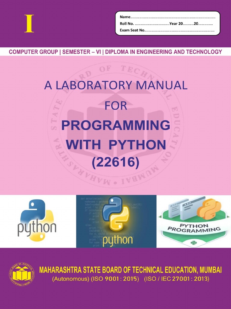 22616 Programming With Python for Student | PDF | Engineering | Python (Programming Language)