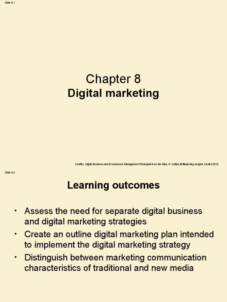 Chapter 8 - Digital Marketing | PDF | Digital Marketing | Marketing