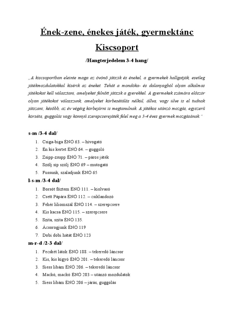 Éves Terv Kiscsoport | PDF