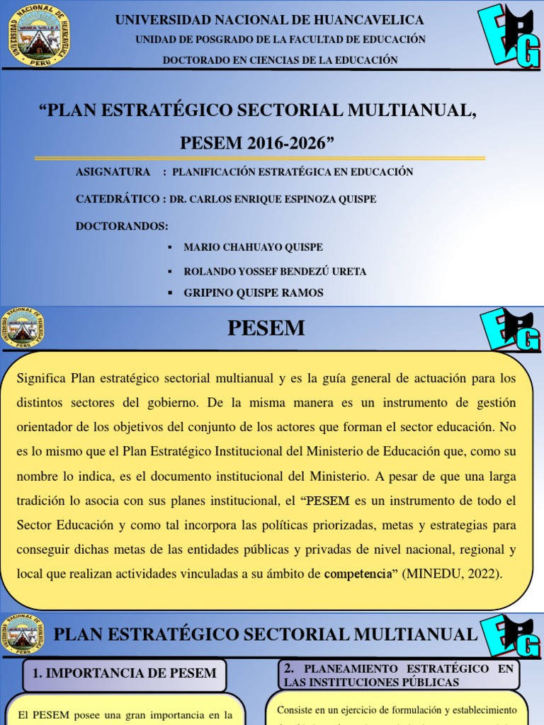 Exposicion PESEM | PDF | Método de enseñanza | Educación más alta
