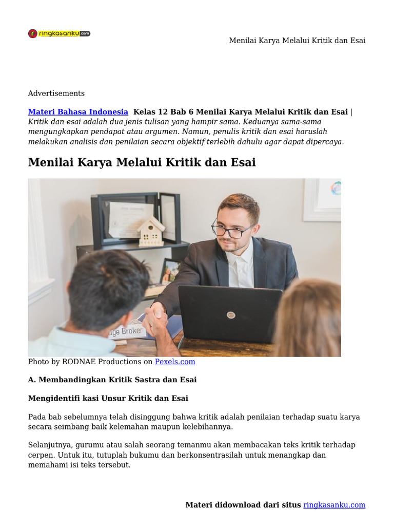 Menilai Karya Melalui Kritik Dan Esai | PDF