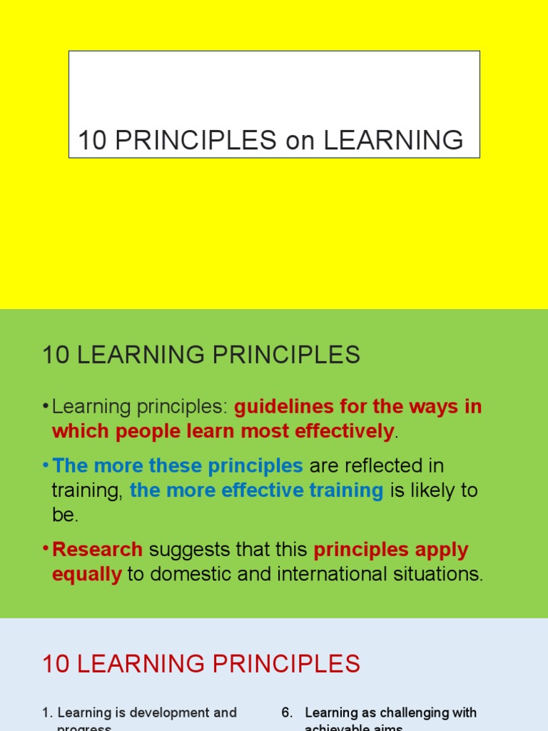 10 Learning Principles | PDF | Learning | Cognition 10 Learning Principles | PDF | Learning | Cognition